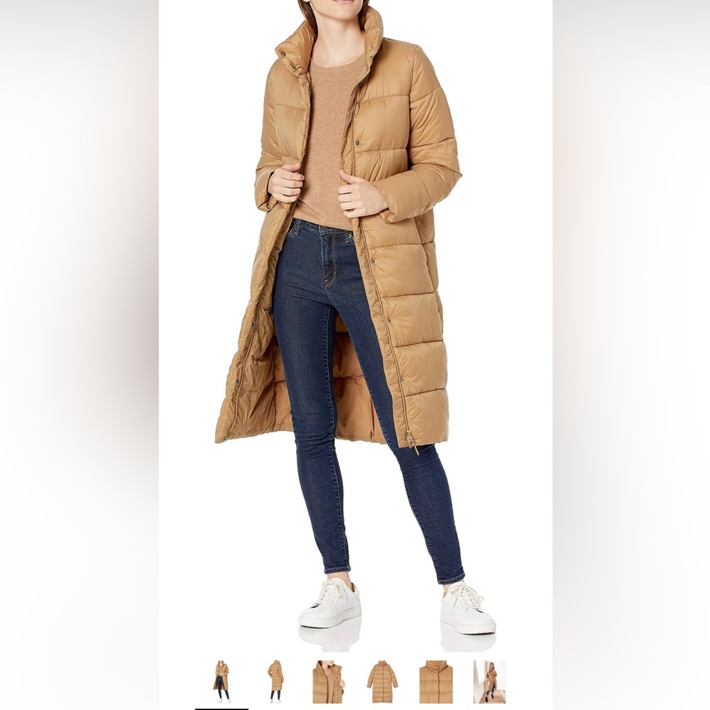 Amazon Essentials Long Puffer Coat Tan Size Large - Gem